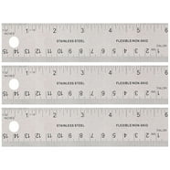 Pacific Arc, Stainless Steel Ruler with Inch (32nd & 64th) and Pica ...
