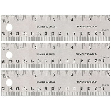 Pacific Arc, Stainless Steel Ruler with Inch (32nd & 64th) and Pica ...