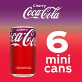 Coca-Cola Cherry Mini Soda Pop Soft Drink, 7.5 fl oz, 6 Pack Cans ...