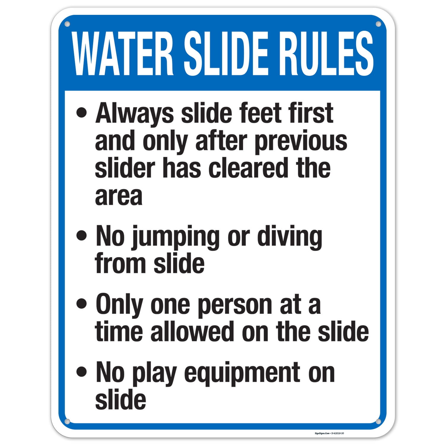 Arkansas Water Slide Rules Sign, Complies With State Of Arkansas Pool ...
