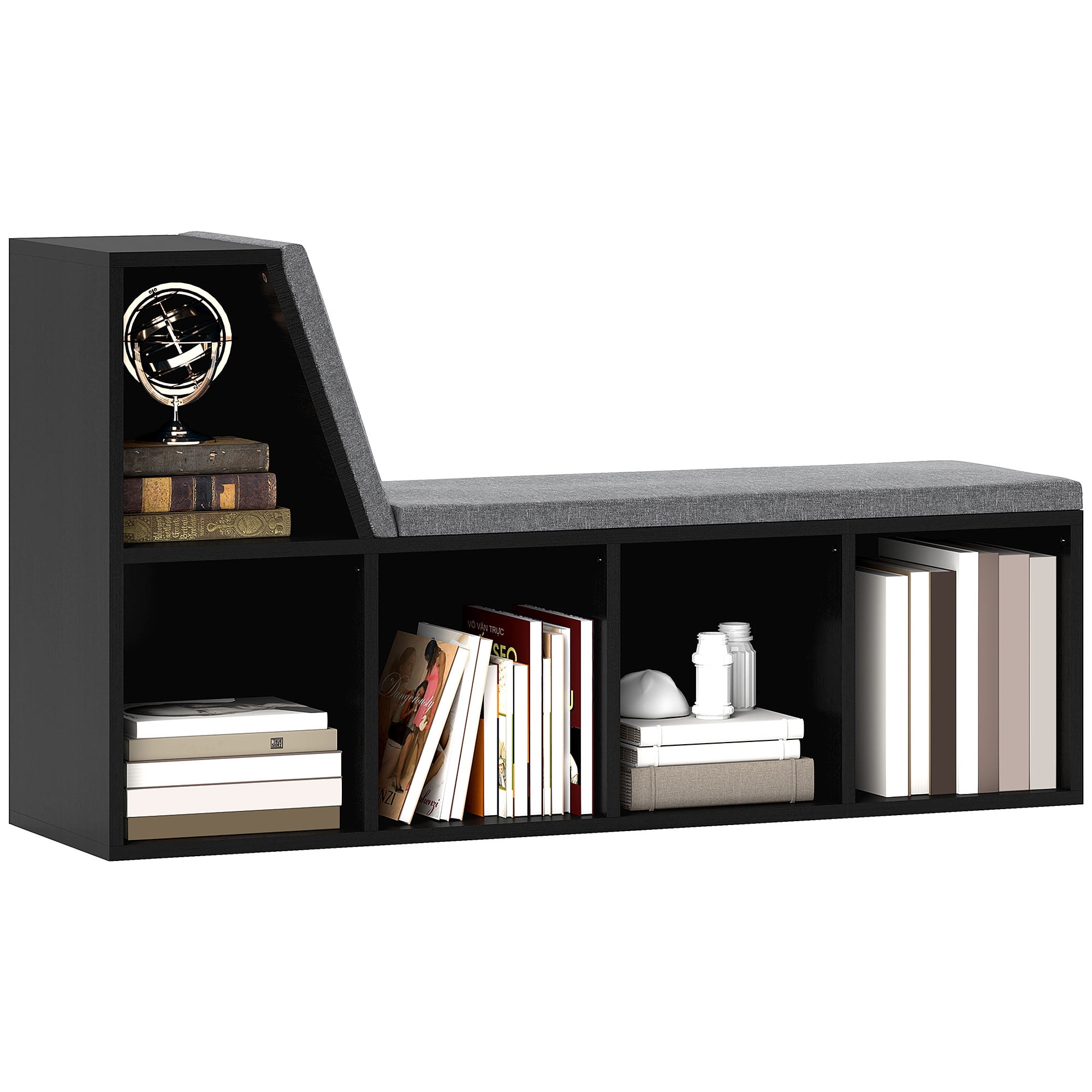 Click here for Homcom 5-Cubby Bookcase With Cushioned Reading Noo... prices