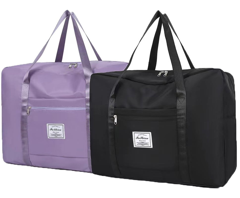 2 pack Large Capacity Travel Duffel Tote Bag，Waterproof Fold-able and ...