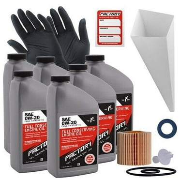 Factory Racing Parts Full Synthetic 0W-20 Engine Oil Change Kit, 4.5 ...