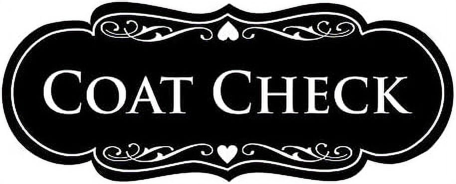 designer coat check sign (black) - small - Walmart.com