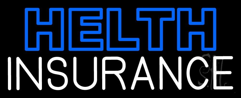 Double Stroke Health Insurance LED Neon Sign 13 x 32 - inches, Black ...