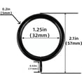 40 Pack 1.25 Inch Inner Diameter Half-Round Black Curtain Rings - Heavy ...