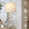 Cinkeda Farmhouse Touch Lamps Set of 2 with USB A+C Port, AC Outlet, 3 ...