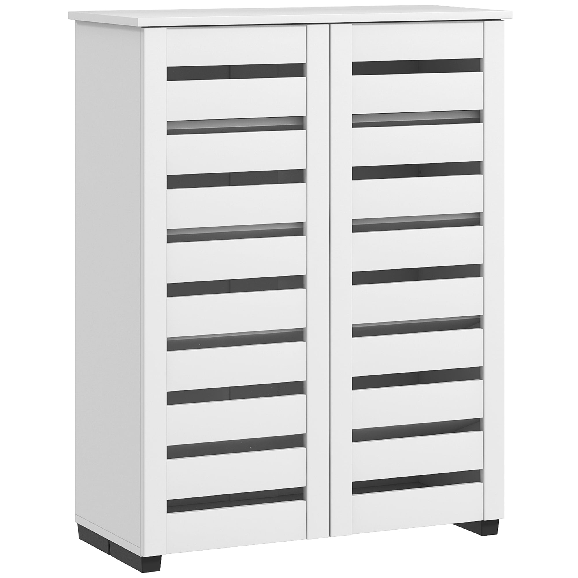 Click here for Homcom Slim Shoe Cabinet With 2 Slatted Doors For... prices