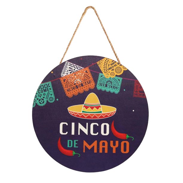 Cinco de Mayo Letrero para puerta Colgante Ligero Interior Cinco de ...