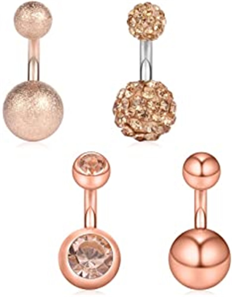 Briana Williams 14G Belly Button Rings Crystal Ferido CZ Short Belly ...