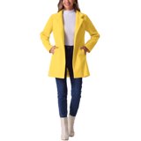 INSPIRE CHIC Women's Winter Overcoat Mid Length Stand Collar Single ...