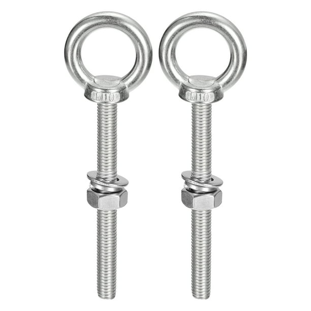 Unique Bargains Lifting Eye Bolt 2 Sets M10x100mm Eye Bolt with Nut ...