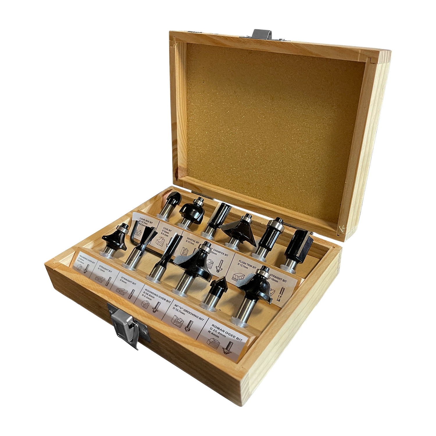 Juego de Brocas Para Router 12pzs. 8mm HOTECHE 610101 12pzs. 8mm ...