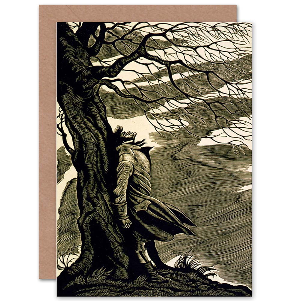 Heathcliff Wuthering Heights Bronte Black White Greetings Card Plus ...