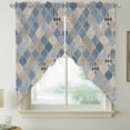 Blue Moroccan Shield Swag Curtain Valance for Window 2 Panels Modern ...
