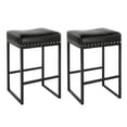 KKTONER Black 24" Backless Bar Stools Set Of 2 Counter Height Bar ...