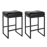 KKTONER Black 24" Backless Bar Stools Set Of 2 Counter Height Bar ...