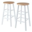 PJ Wood 29 Inch Counter High Backless Barstools, Classic Round-Seat ...
