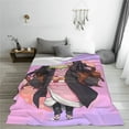 Demon Slayer: Kimetsu no Yaiba Nezuko Chibi Sakura Theme Flannel Fleece ...