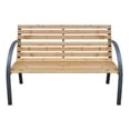 Patio Bench 44.1", Solid Fir Wood Outdoor Seating, Garden Furniture ...