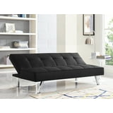 Serta Chelsea Modern Full Futon, Black Fabric for Bedroom Spaces ...
