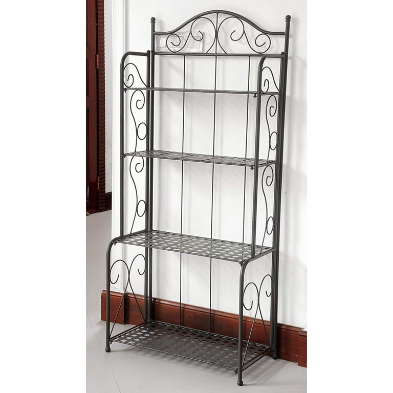 International Caravan Mandalay Folding Baker Rack Color Antique Black