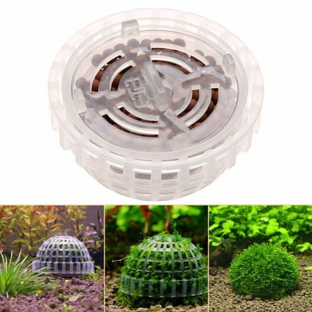 Natural Mineral Aquatic Bio Moss Container Ball Fish Tank Decor ...