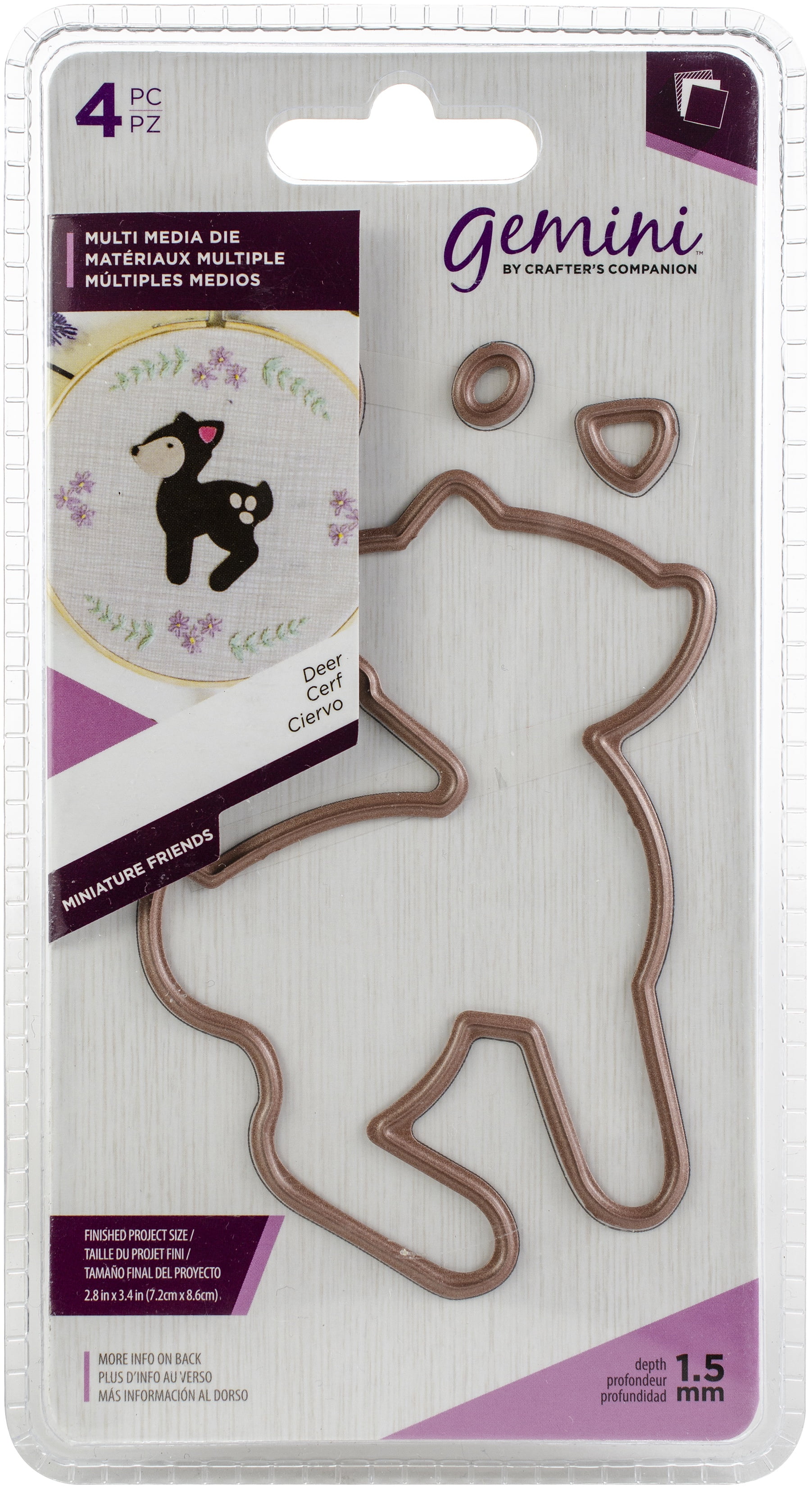 Crafter's Companion Gemini Multi-Media Mini Dies 4/Pkg-Deer Project 2.8 ...