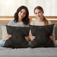 Dark Spiders Pillow Covers Set of 2, Vintage Brown Web Insects Damask ...