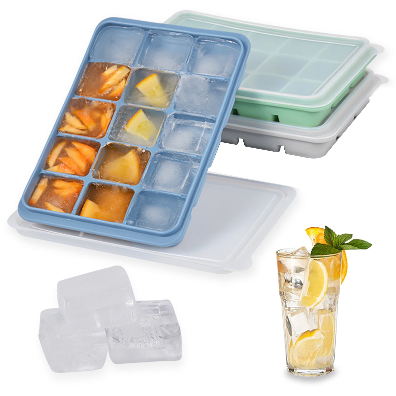 Reusable Ice Cube Tray - Easy Demould - Food Grade - Large Capacity ...