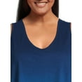 Terra And Sky Womens Plus Size Cotton Twist Back Sleeveless Top Sizes