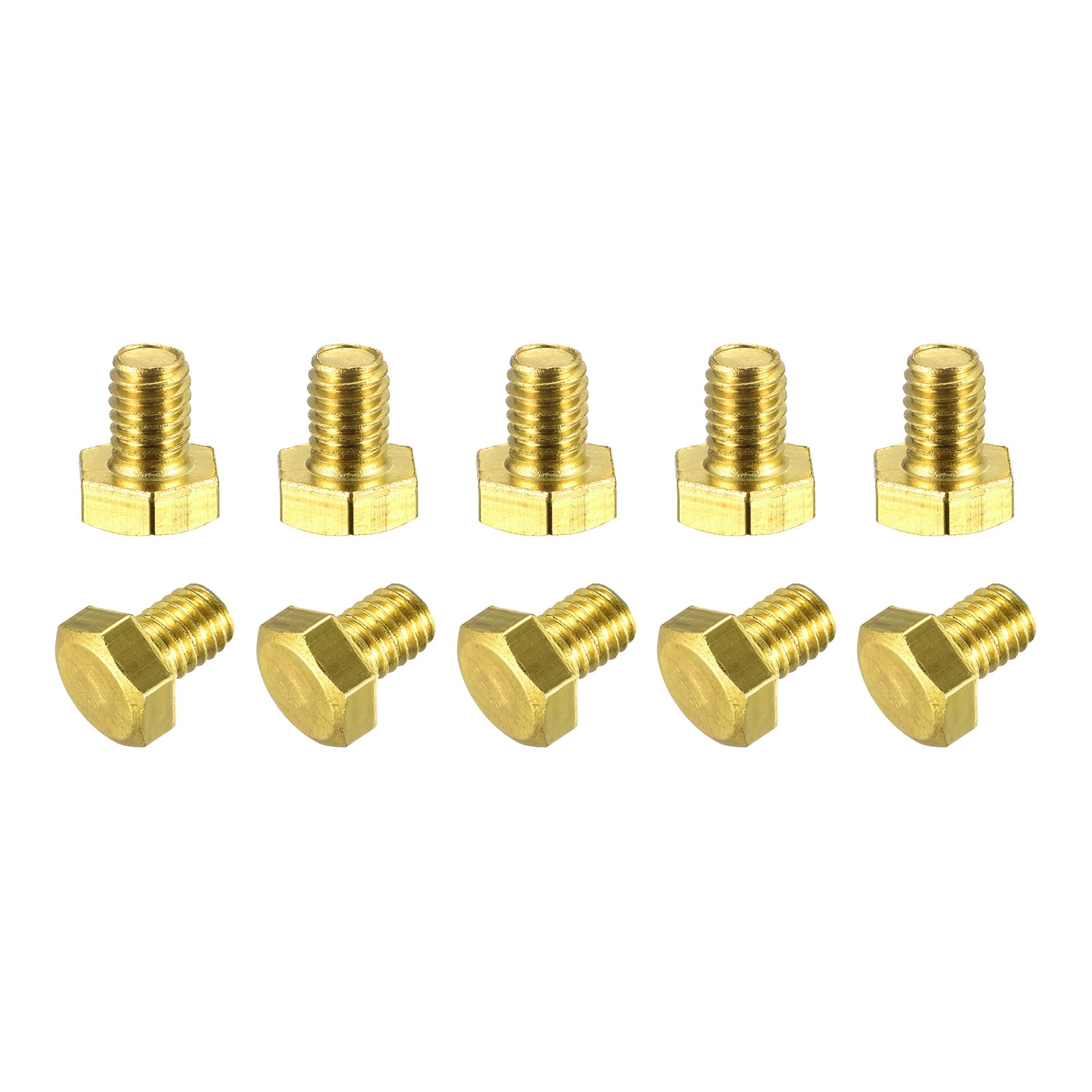 Latón Hexagonales Pernos, M6x8mm 10uds Totalmente Roscado Grado 4.8 ...
