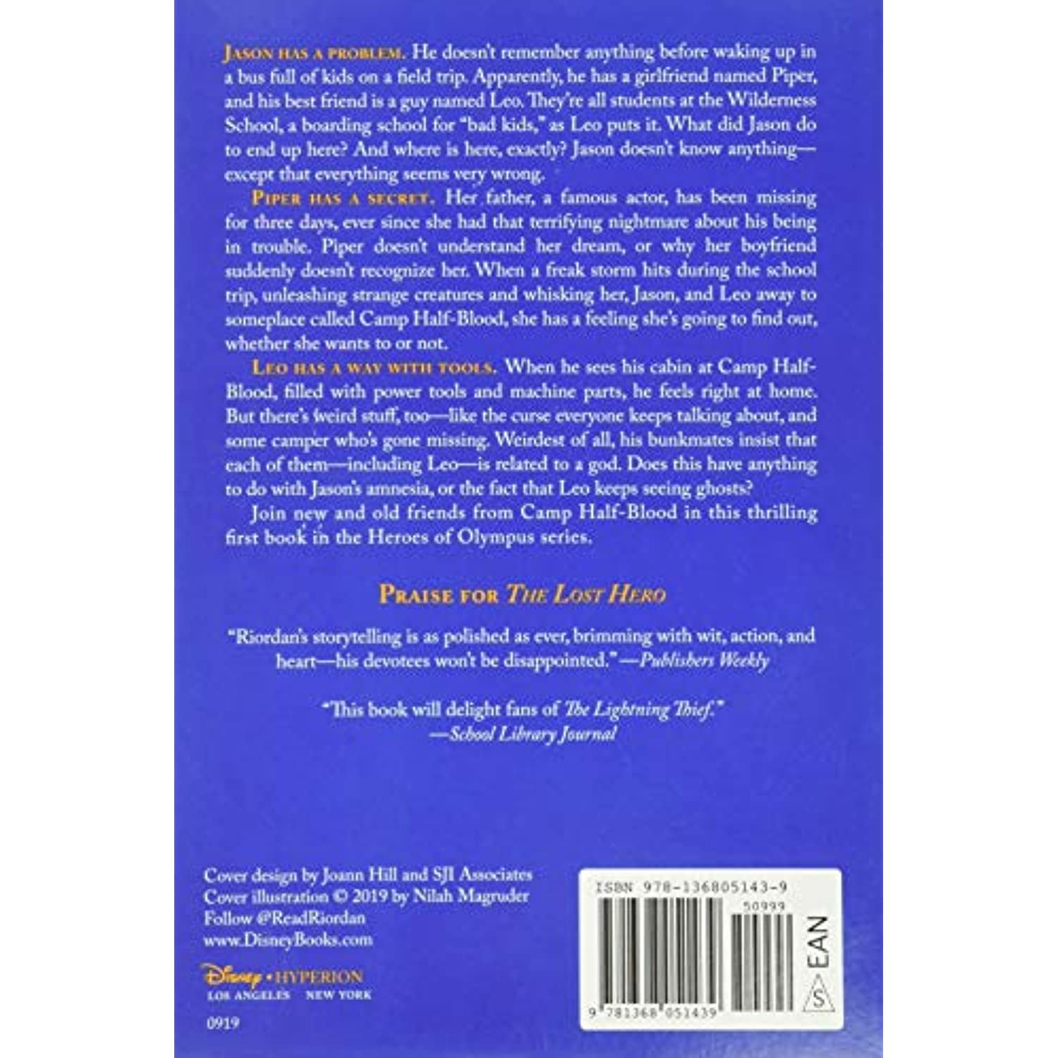 The Lost Hero Back Cover
