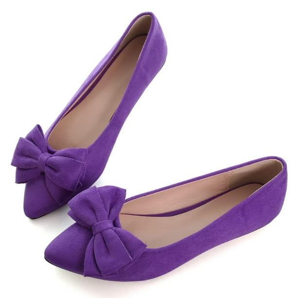 Zapatos de vestir de gamuza para mujer SAILING LU, color morado 9.5 ...