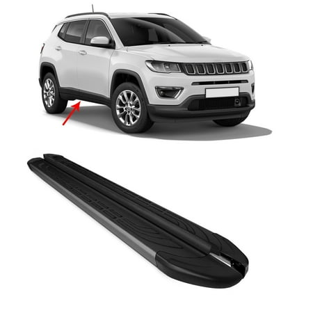 Side Steps Running Boards Nerf Bars Black 2 Pcs. For Jeep Compass 2017 ...
