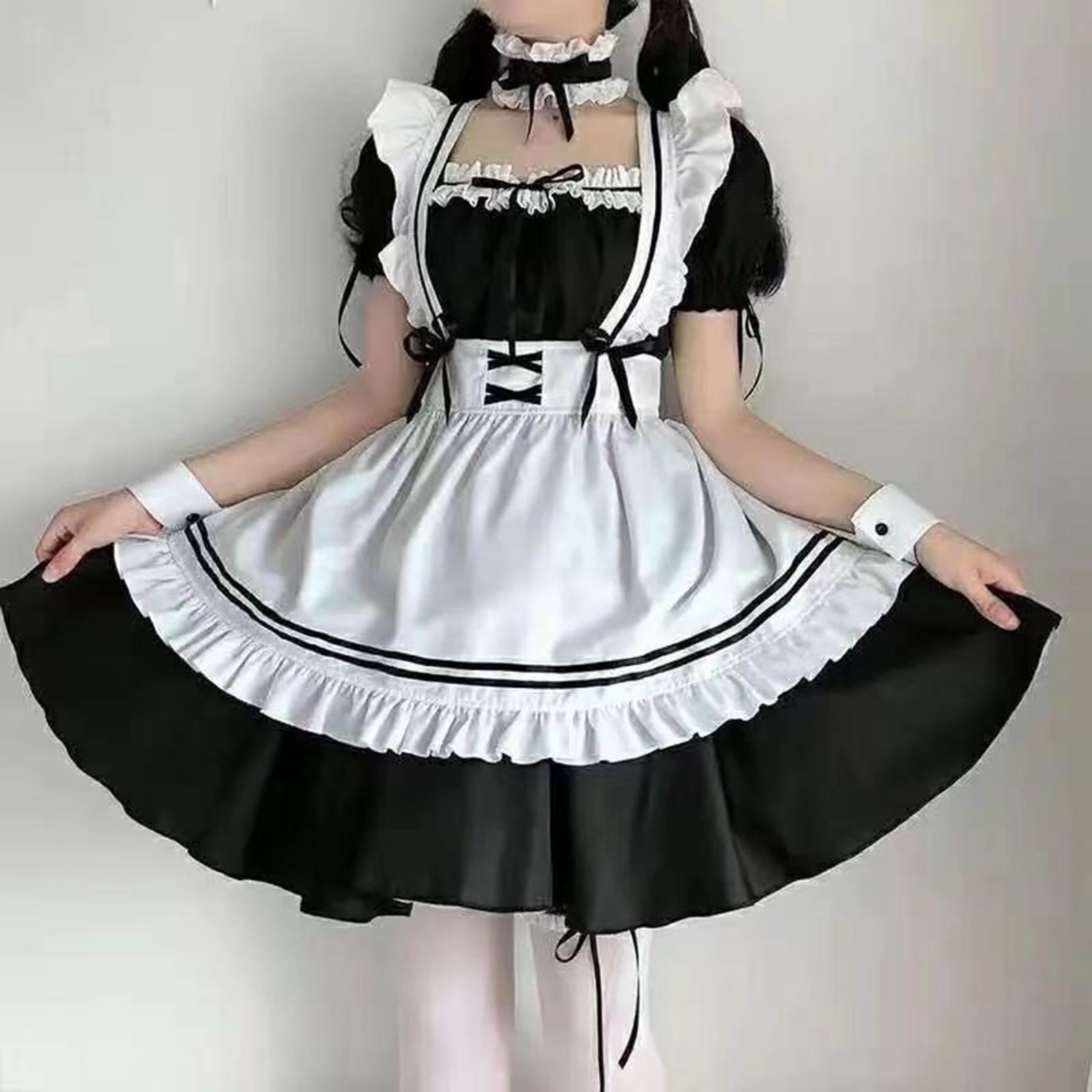 Women's French Maid Costume with Apron, Anime Cosplay , XL SG Salvador ...