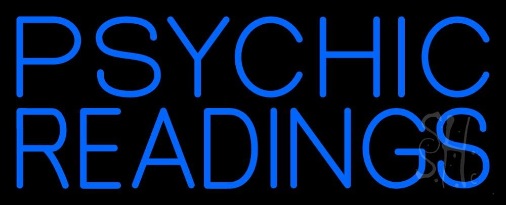 Blue Psychic Readings LED Neon Sign 10" Tall x 24" Wide - inches Black ...
