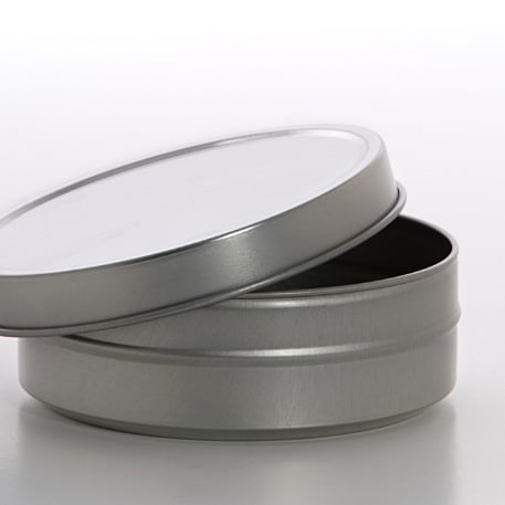 24ea - 4oz Shallow Round Steel Stackable Tin Can-Pk by Paper Mart ...