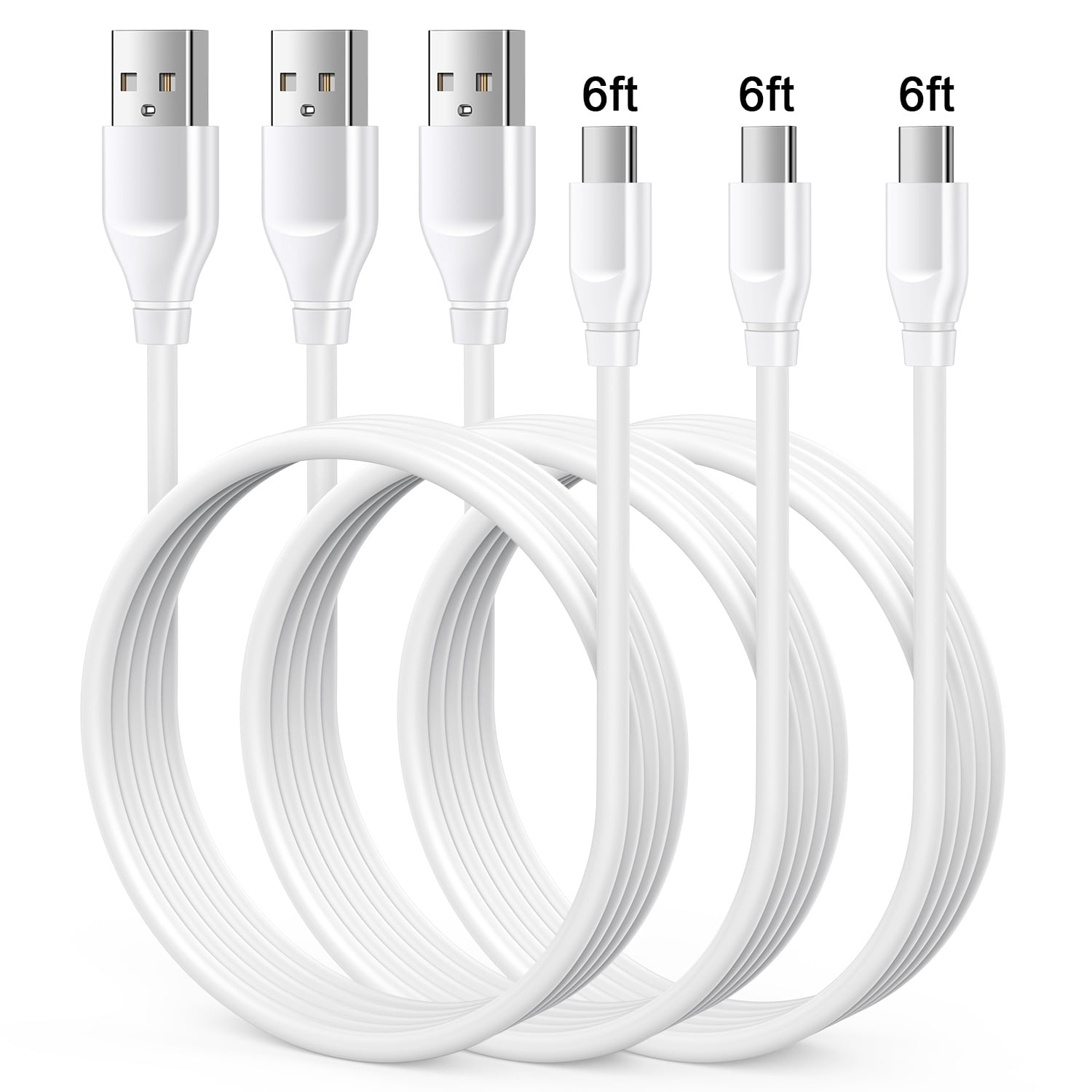 USB C Cables,Type C USB Cables 6ft-3PACK,HAOANO USB Type C to USB a ...