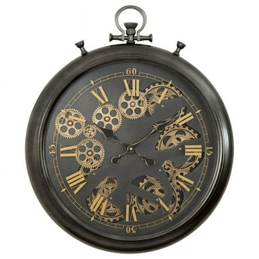 Yosemite Home Decor Large Metal Gear Wall Clock for Living Room ...