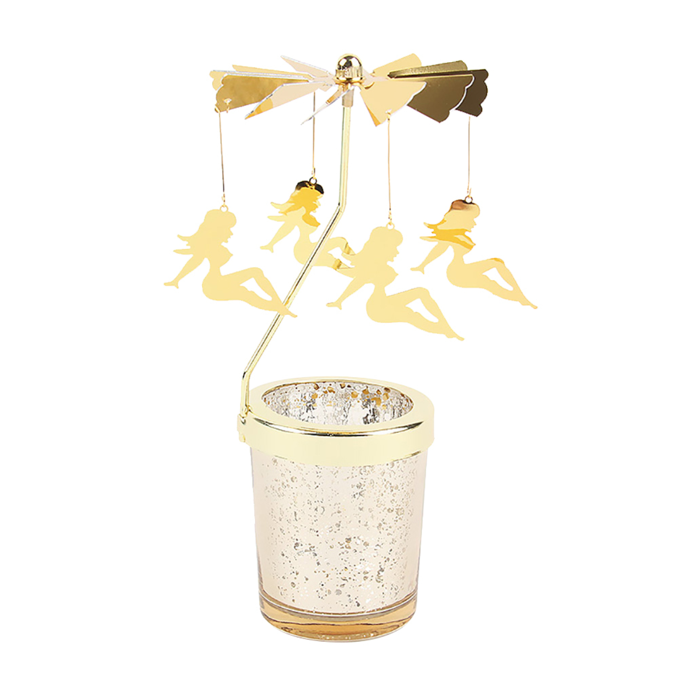 EUBUY Gold Candlesticks Rotating Romantic Rotation Spinning Carrousel ...