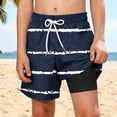 Boys Striped Swim Trunks with Boxer Brief Liner Compression Boy Bathing ...