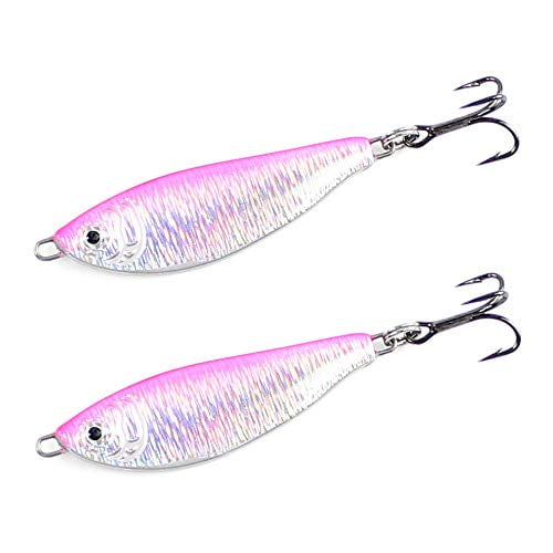 Clarkspoon Shad Jig 2 Pack Bonito Albies Bluefish Mullet and More (Pink ...