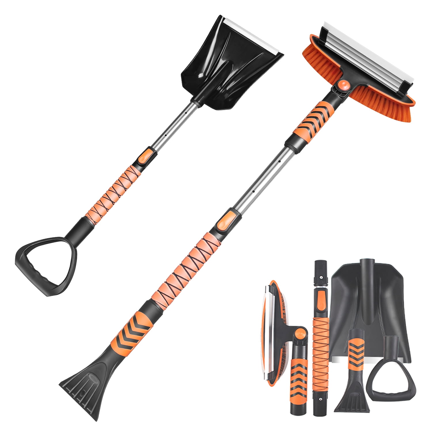 For Car Extended Snow Broom With Scraper Extendable Car & Ice Scraper ...