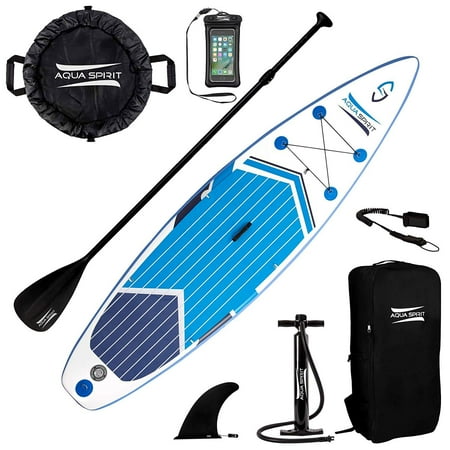 Aqua Spirit 10 Foot Inflatable SUP Stand Up Paddle Board Kit with Pump ...