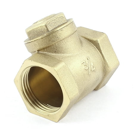 Water Pipe One Way Horizontal Type Check Valve Fitting Brass Tone ...