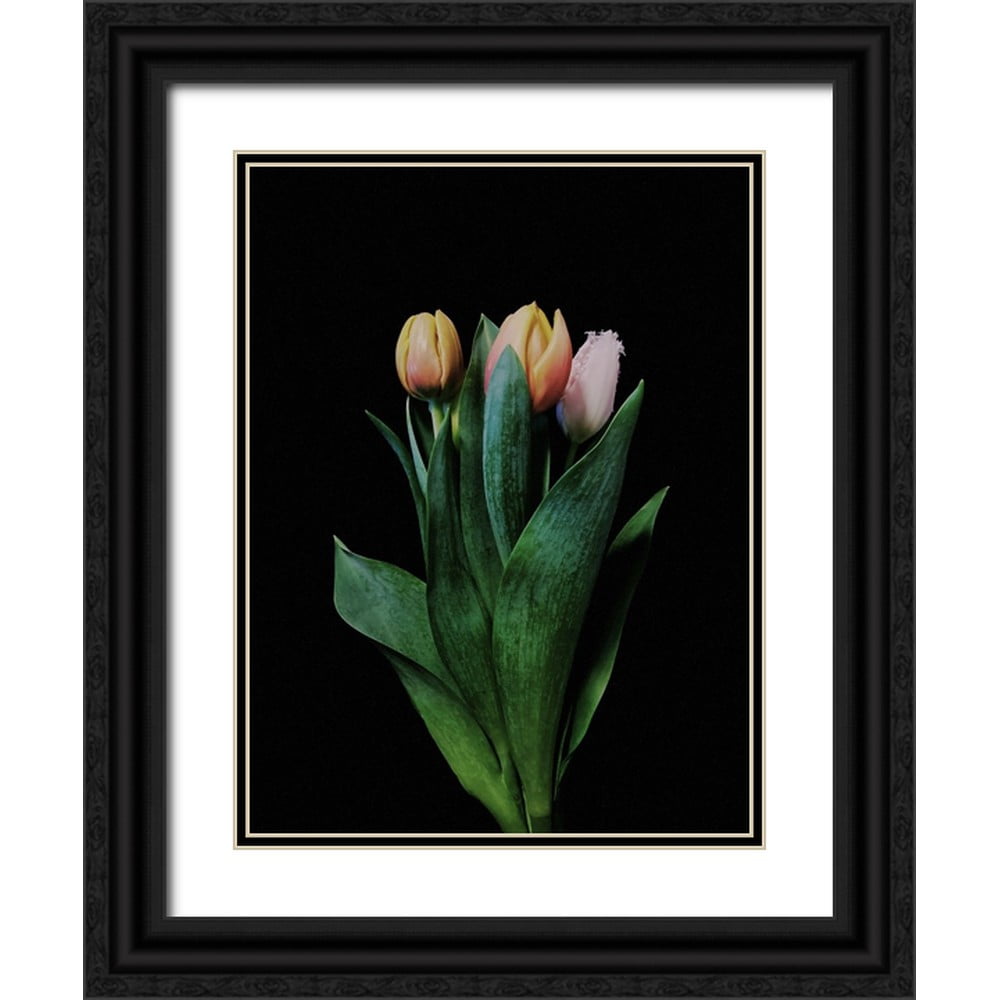 Yosuji, Kasetsu 19x24 Black Ornate Wood Framed with Double Matting ...