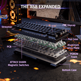ATTACK SHARK X68 HE 60% Wired Mechanical Gaming Keyboard, Rapid Trigger ...