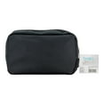 Basics Black Toiletry Bag, Lightweight Polyester Travel Kit, Zippered ...