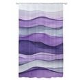 Art Purple Wave Sheer Curtains 84 Inch Long 1 Panel Watercolor Abstract ...
